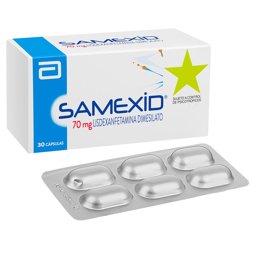 Samexid Lisdexanfetamina 70mg 30 Cápsulas | Productos | Salcobrand