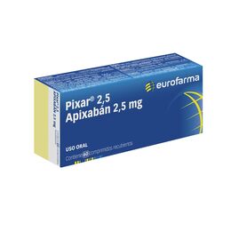 Pixar Apixaban 2.5mg 60 Comprimidos Recubiertos | Productos | Salcobrand