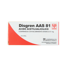 Disgren AAS 81 Ácido Acetilsalicílico 30 Com. Rec. | Productos | Salcobrand