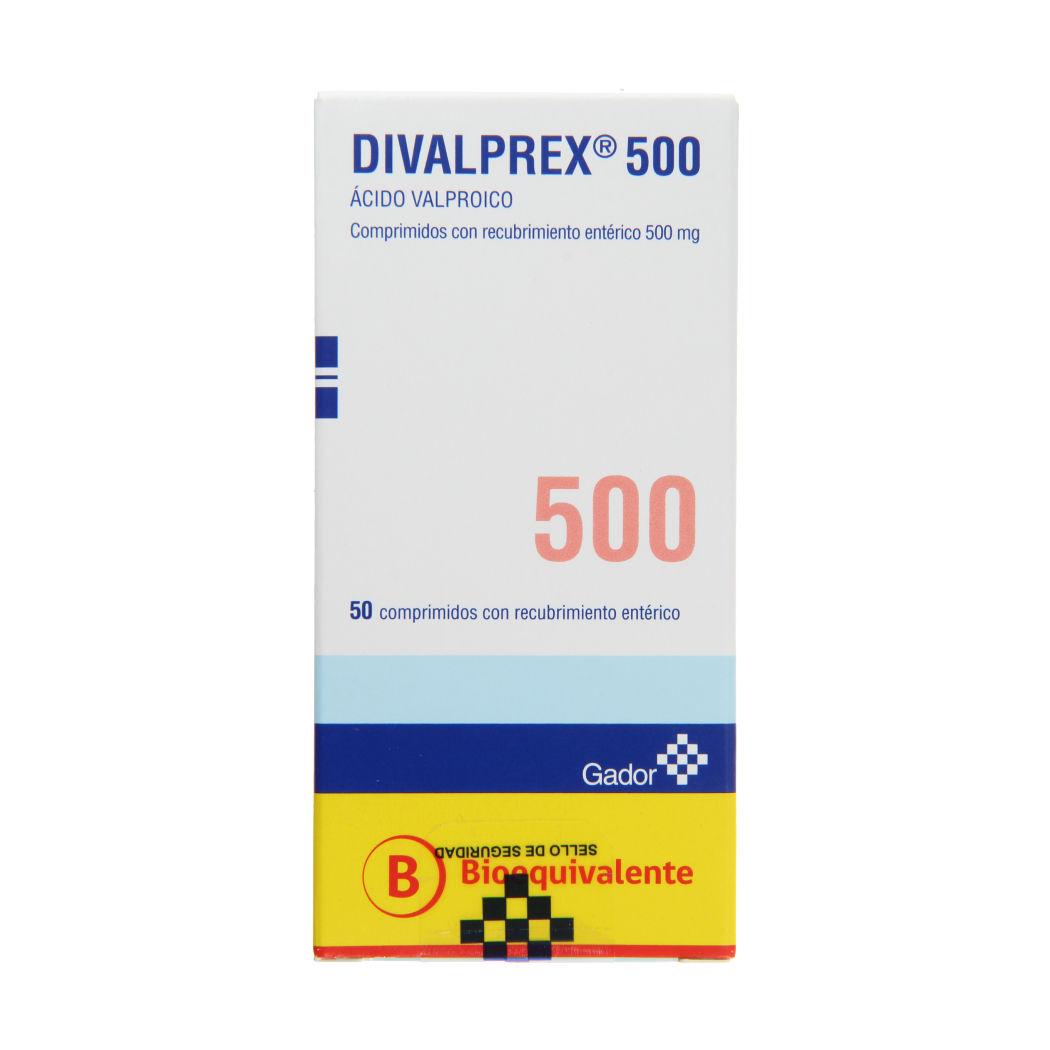 Divalprex (B) Ácido Valproico 500mg 50 Comprimidos Recubiertos ...